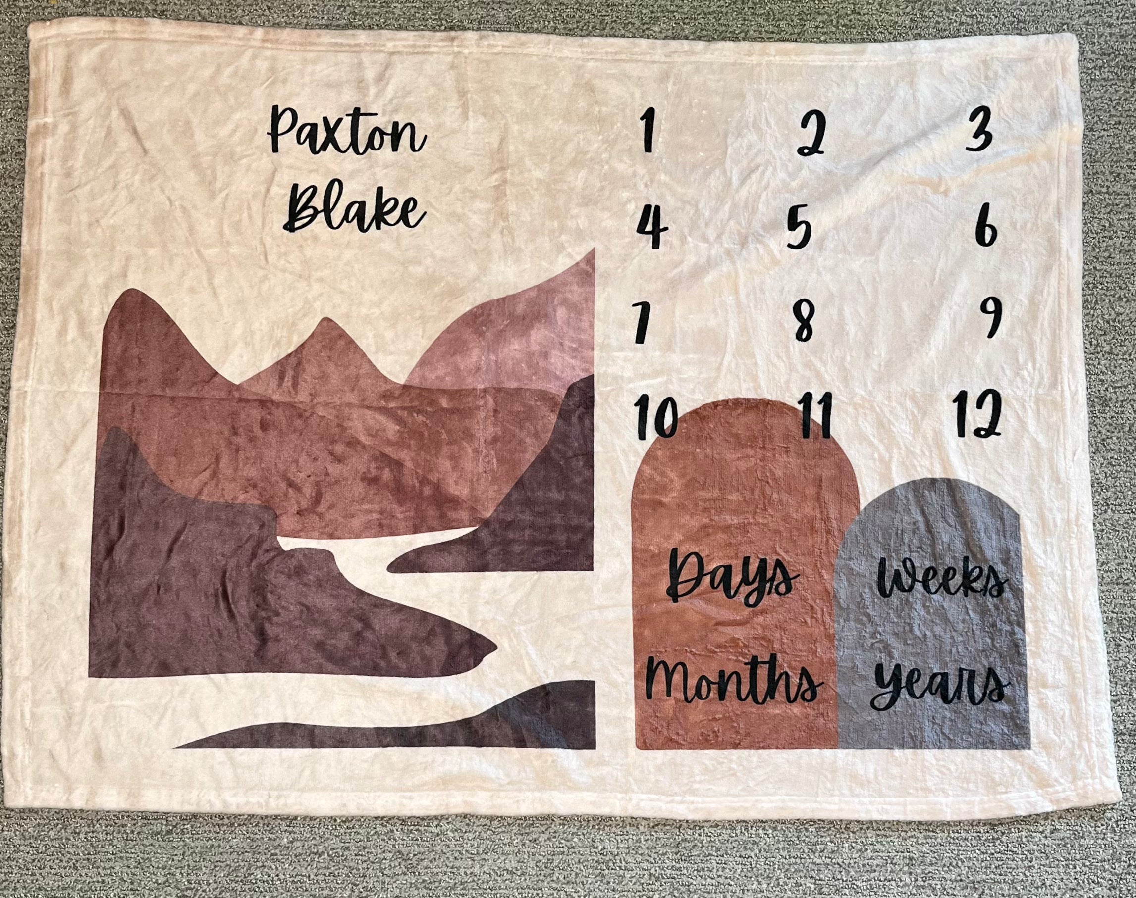Custom Milestone Blankets – Rebellious Rose Tx